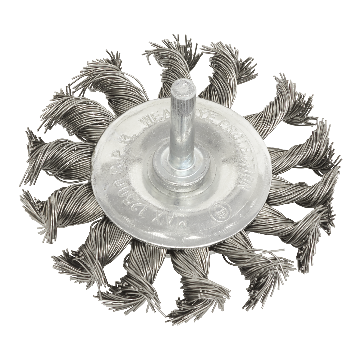 75mm Twist Knot Flat Wire Wheel with 6mm Shaft – DJM Direct