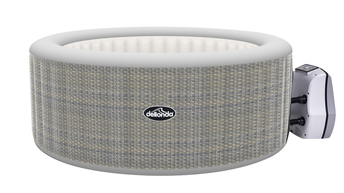Dellonda Inflatable Hot Tub Jet Spa, 2-4 Person, Rattan Effect – DJM Direct